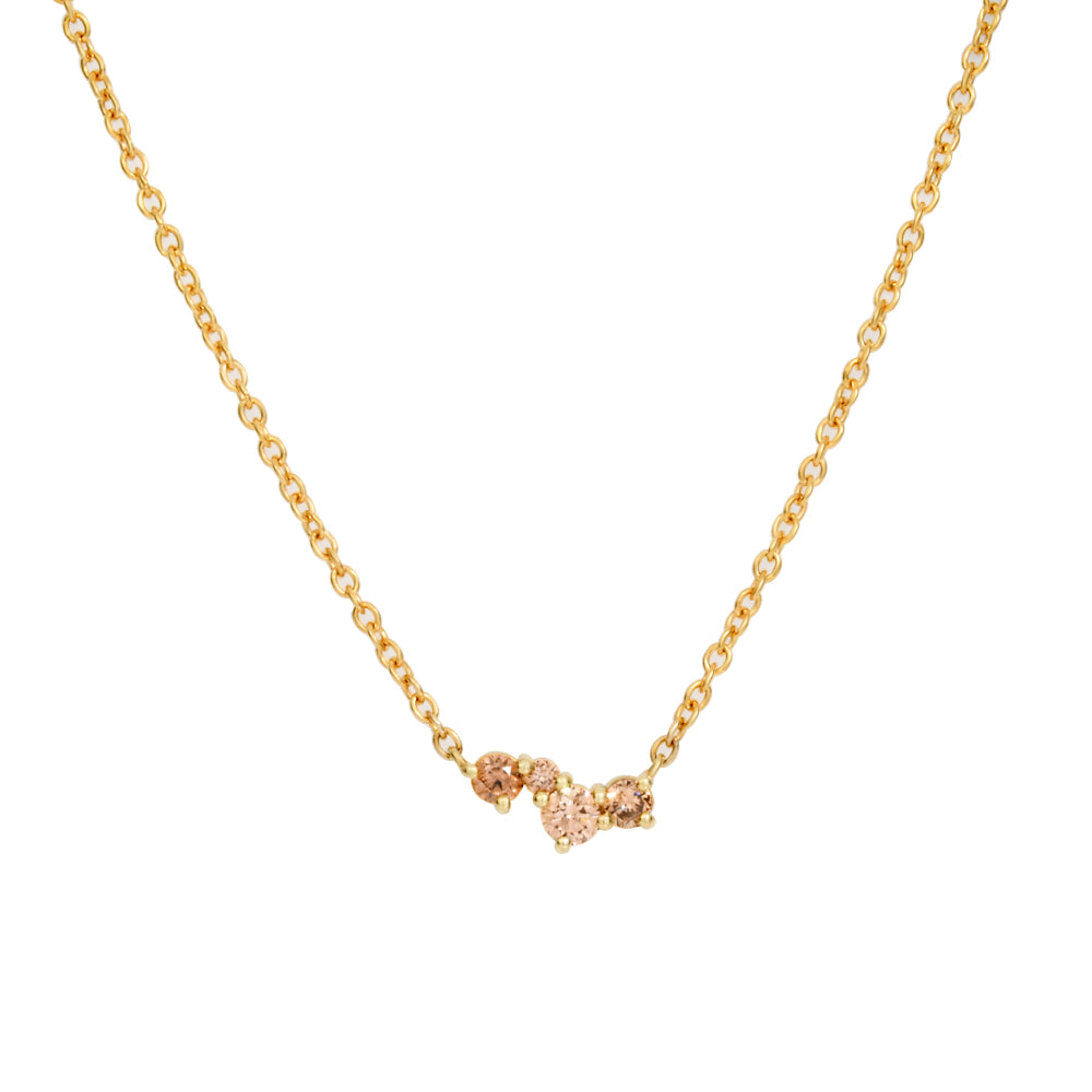 Assorted Chocolate Diamond Necklace on Trace Chain - Yellow Gold ...