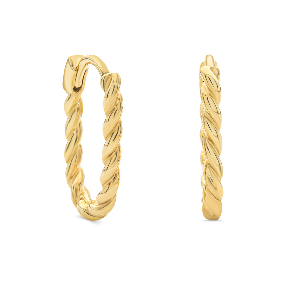 9ct Twisted Paperclip Huggie Earrings – Watsons Jewellers