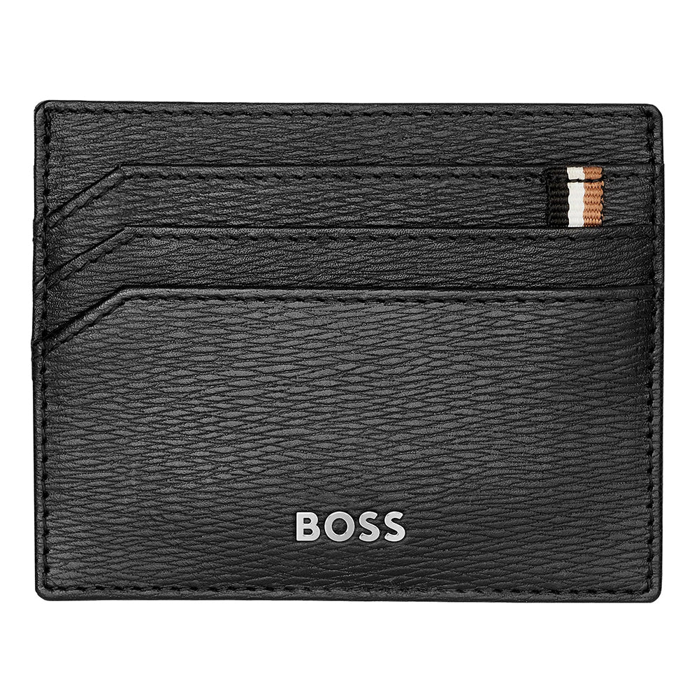 HUGO BOSS CARD HOLDER - ICONIC BLACK LEATHER – Watsons Jewellers